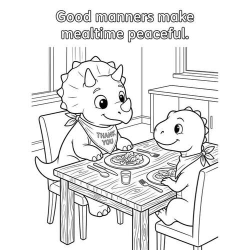 Dinosaur Coloring Book & Activity Pages | Manners & Respect | Ages 4-8 ...