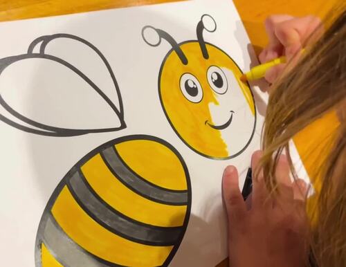 Build a bee color cut and paste craft, build an insect activity | TPT