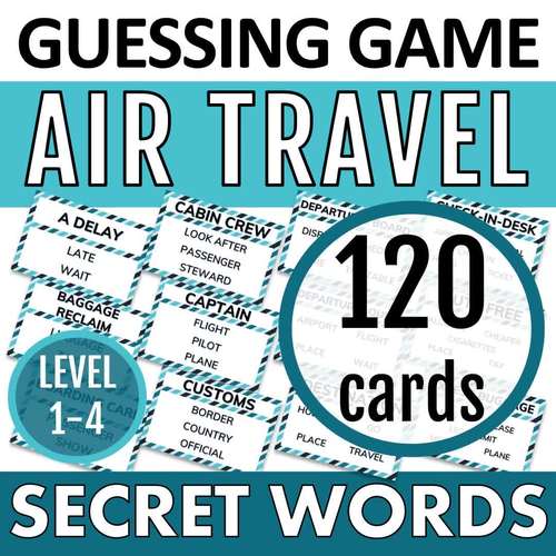 AIRPORT guessing Game for ESL students | Air Travel vocabulary BUNDLE
