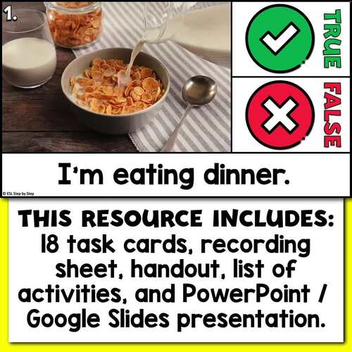 True or False? Present Continuous Activities for ESL ELL EFL Students