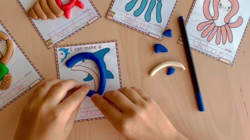 Ocean Animals Play Dough Mats Pre-k Kindergarten DIY Activities by ...