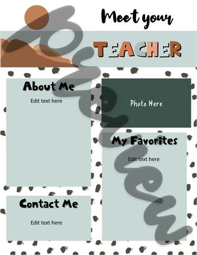 Desert Neutrals Meet the Teacher Newsletters and Postcards l EDITABLE