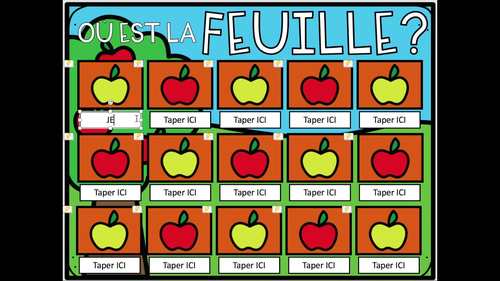 French Fall EDITABLE Digital Game - Où est la feuille? | TPT