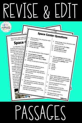 Revise and Edit Passages- STAAR revise and edit practice by Write Moments