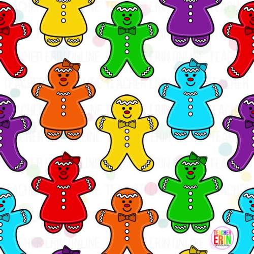 Rainbow Gingerbread Boys and Girls Clipart - Set 1 by Erin Colleen Design