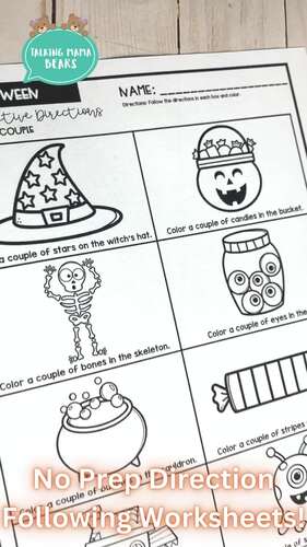 Halloween No Prep Direction Following with Qualitative & Quantitative ...