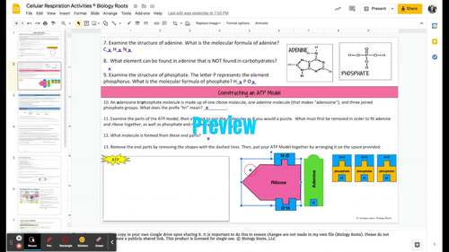 Digital ATP Model- distance learning by Biology Roots | TpT