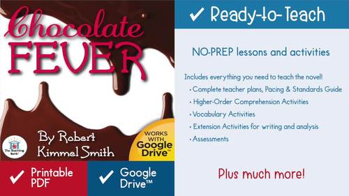 Chocolate Fever Novel Study Book Unit by The Teaching Bank | TPT