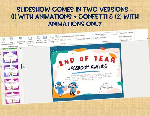 EDITABLE End of the Year Awards & Slideshow End of the Year Class Party ...