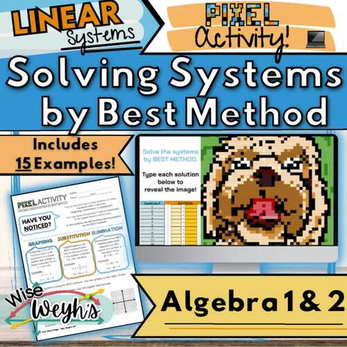 Solving Linear Systems by BEST Method PIXEL Activity! | Algebra 1 ...
