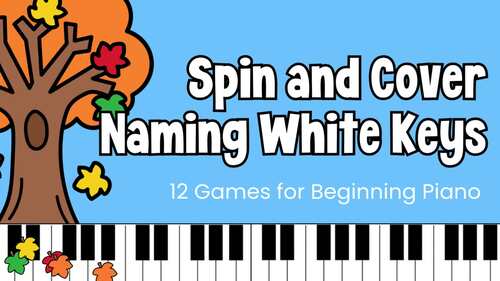 Naming White Keys Fall Piano Game: Fall-Themed Printable Game for Piano ...