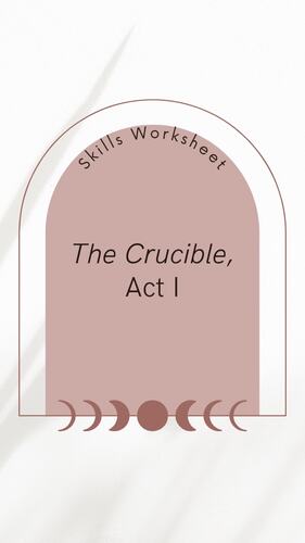 The Crucible, Act I by Arthur Miller Skills worksheet | TPT
