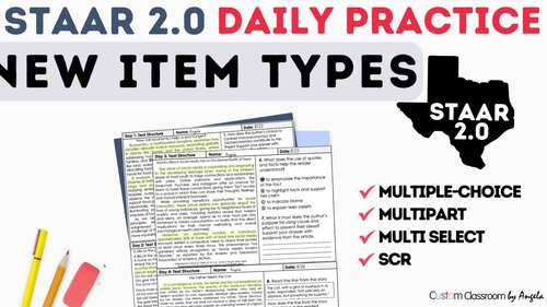 Text Structure Bell-Ringer Daily English I & II Comprehension STAAR 2.0 ...