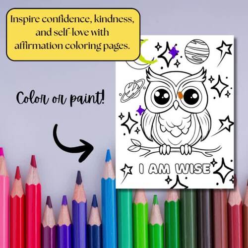 Kids Affirmation Coloring Pages – 20 Printable Confidence & Mindfulness ...