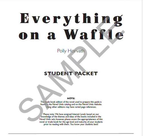 Everything on a Waffle Novel Units® Student Packet Novel Study | TPT