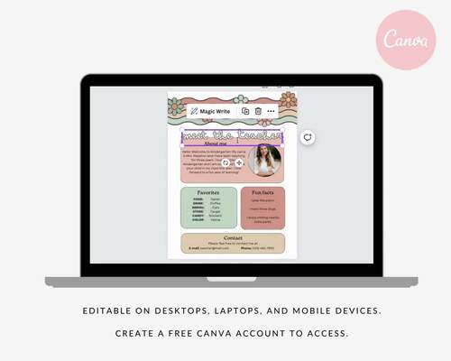 Meet the Teacher Editable Template, Groovy Rainbow Classroom | TPT