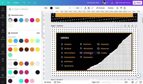 Word Study Project: Etymology and Usage of Any Word, Canva Presentation ...
