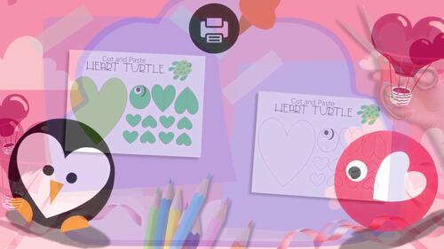 20 Ultimate Printable Heart Animal Cut and Paste Crafts by Simple Mom ...