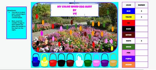 An Eggciting Color Word Hunt - Digital - Distance Learning | TPT