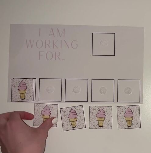 Ice Cream Token Board, girl token board, reward chart, potty training