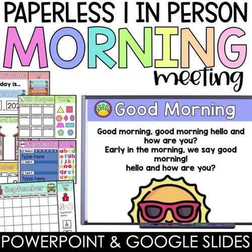 Morning Meeting Digital Calendar | Google Slides or PowerPoint | Paperless