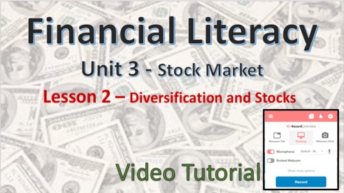 Financial Literacy Unit 3 – Stock Market – Les 2 Diversification, Video ...