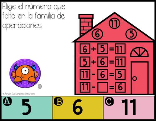 Familia de operaciones DIGITAL Actividades Segundo Grado Fact Families ...