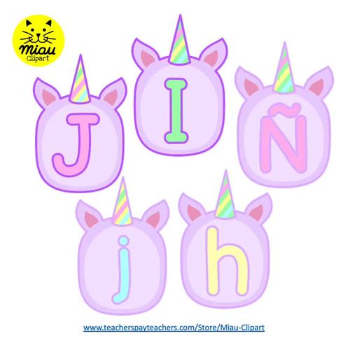 UNICORN ANIMATED LETTERS - GIF CLIP ART - ALPHABET by Miau clipart