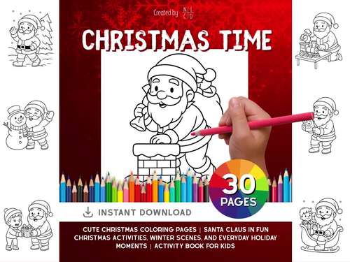 30 Christmas Coloring Pages for Kids | Santa Claus in Magical Christmas Fun