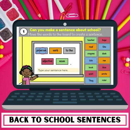 Back to School Sentence Building Digital Activity Using Parts of Speech