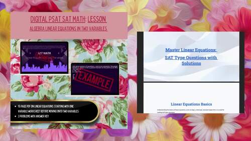 Digital SAT MATH (DSAT) Lesson Worksheet Algebra Linear Equations in 2 ...