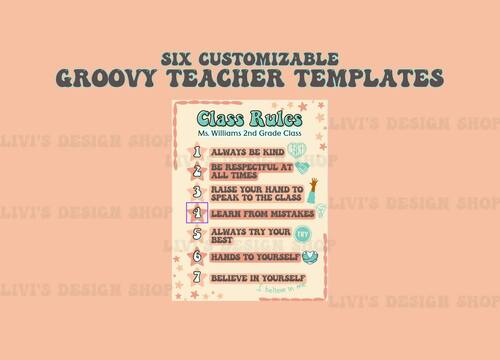 Groovy Teacher Templates! Customizable Instant Download with Link to ...