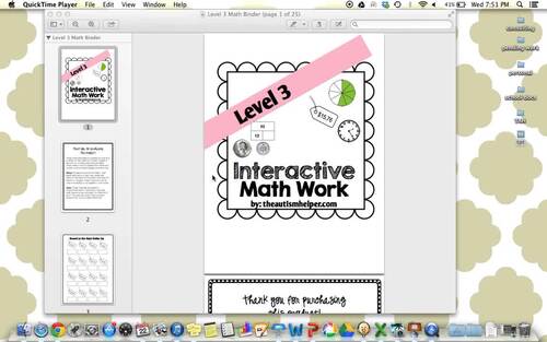 Interactive Math Work Book {Level 3} by The Autism Helper | TPT