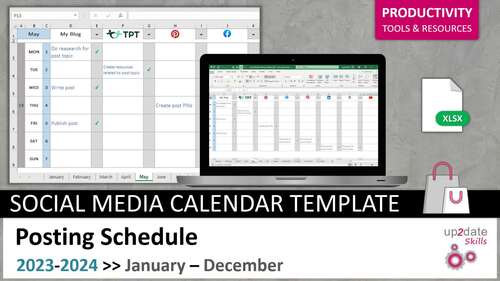 BUNDLE | Downloadable social media calendar templates for 2023 and 2024