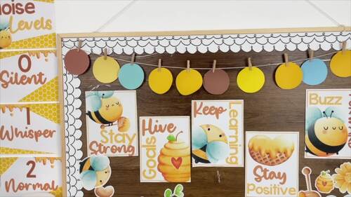 Busy Bee Classroom Decor Bundle, Newsletters, Slide Templates, Editable