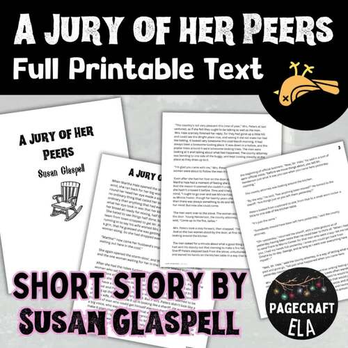 A Jury of Her Peers | Susan Glaspell | Full Printable Text Booklet