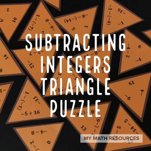 7.NA.A.1c Subtracting Integers Puzzle - Fun Math Activity by Amy Harrison