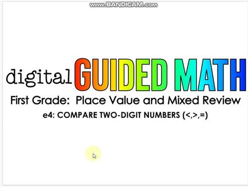 Digital Guided Math First Grade Place Value Mixed Review by Reagan Tunstall