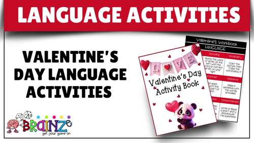 Valentine’s Day Language Arts Activity Book | Fun Literacy Printables ...