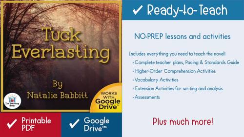 Tuck Everlasting Novel Study Book Unit by The Teaching Bank | TPT