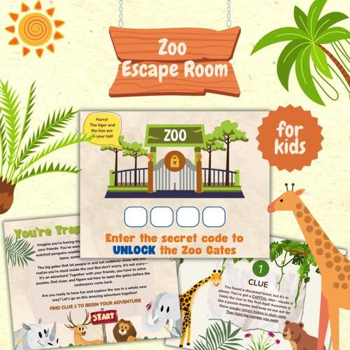Zoo Escape Room | Back to School Escape Room Activity | Zoo Puzzle ...