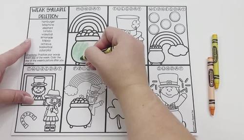 St. Patrick's Day Phonology Homework for Speech Therapy by Speech Tea