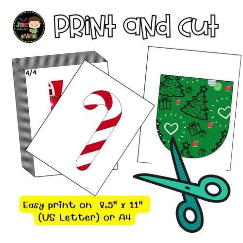 Merry Bright Christmas Bulletin Board Kit December Door Decoration Editable