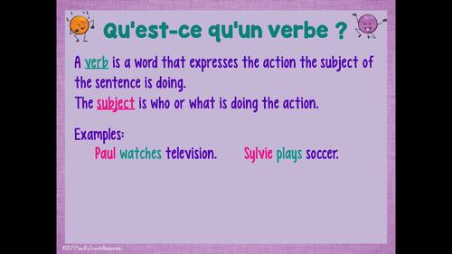 French -er verbs PowerPoint™️ & Google Slides™️ LES VERBES DU PREMIER ...