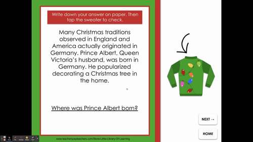 Christmas Reading Comprehension and Trivia Google Slides™ | TpT