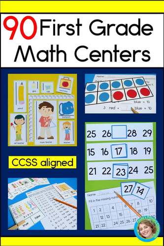 First Grade Math Centers Year Long Bundle by Paula's Primary Classroom