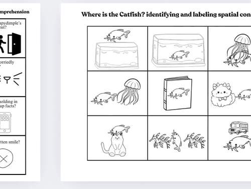 Splat the Cat Fishy Tales Language Activities | WH Questions, Spatial ...