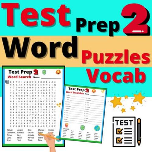 Test Prep Word Search Puzzles 2 Vocabulary Activity No Prep SEL | TPT