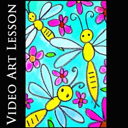 DRAGONFLIES Art Project | EASY Directed Drawing & Painting SPRING Art ...