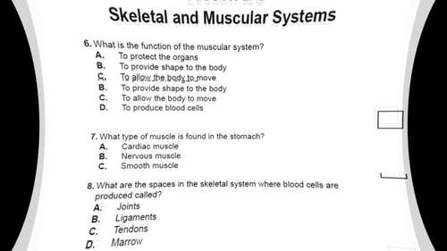 Life Science Reading Supplementary Questions Human Body Systems 50 MCQS
